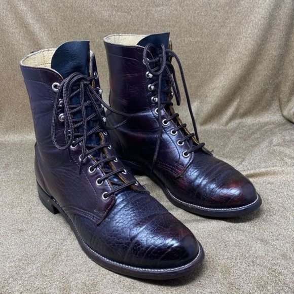 Shoes | Vintage Genuineleather Military Style Lace Up Ankle Boots | Poshmark